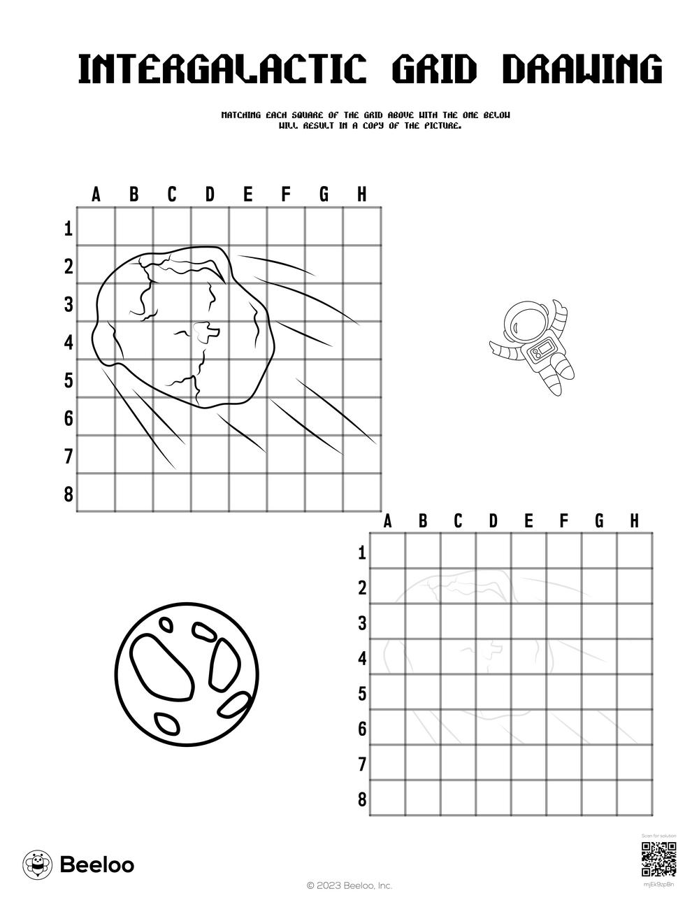 Intergalactic Grid Drawing Beeloo Printable Crafts And Activities For