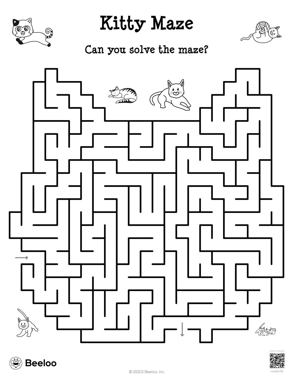 Kitty Maze Beeloo Printable Crafts And Activities For Kids Kitty Maze Beeloo Printable Crafts And Activities For Kids
