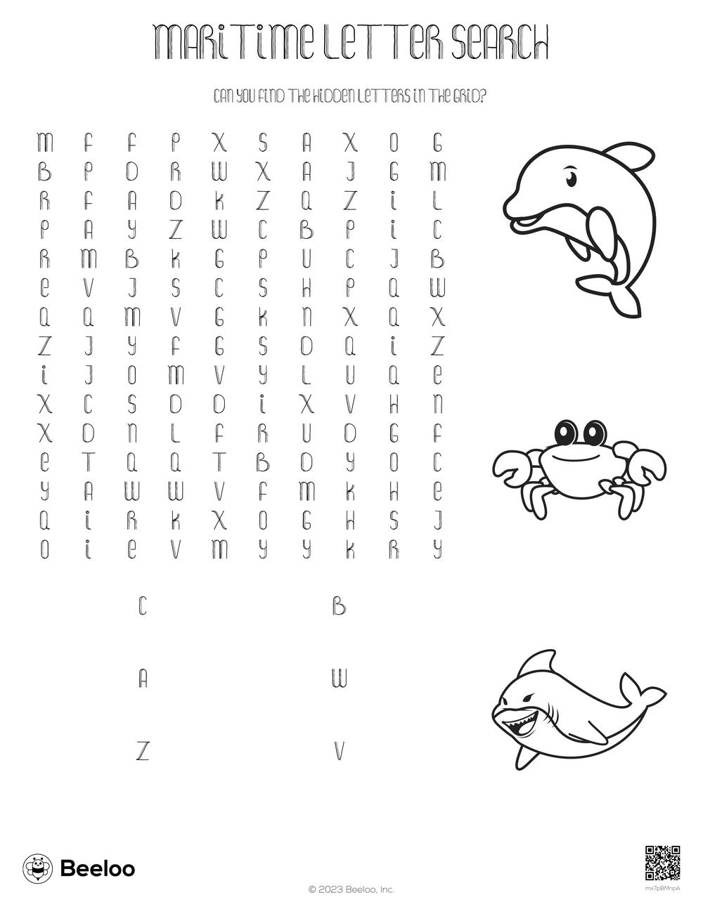Maritime Letter Search Beeloo Printable Crafts And Activities For Kids