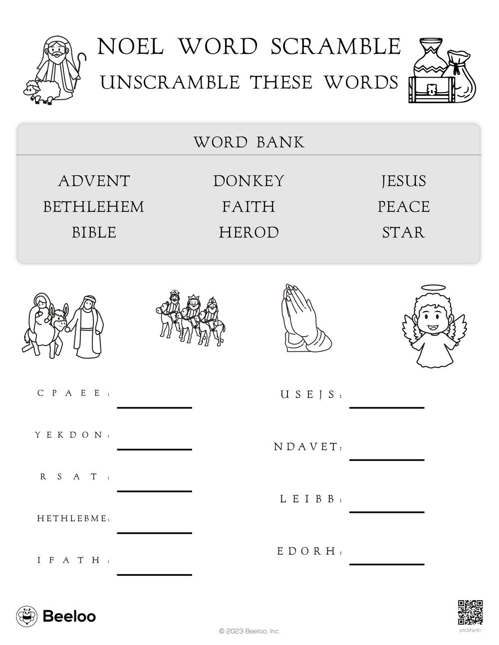 Noel Word Scramble Beeloo Printable Crafts And Activities For Kids Noel Word Scramble Beeloo Printable Crafts And Activities For Kids