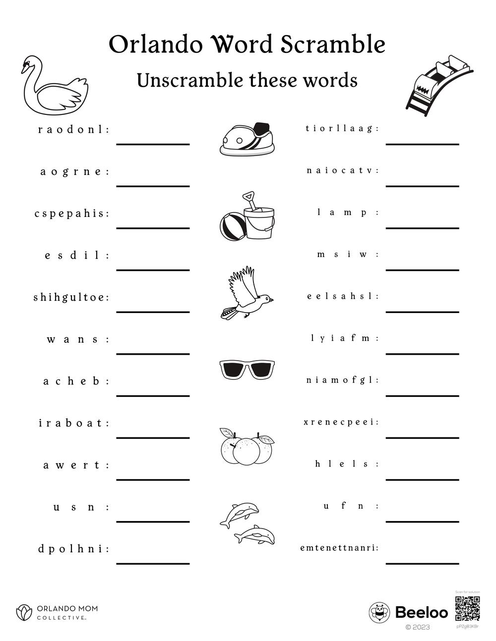 Orlando Word Scramble Beeloo Printable Crafts And Activities For Kids Orlando Word Scramble Beeloo Printable Crafts And Activities For Kids