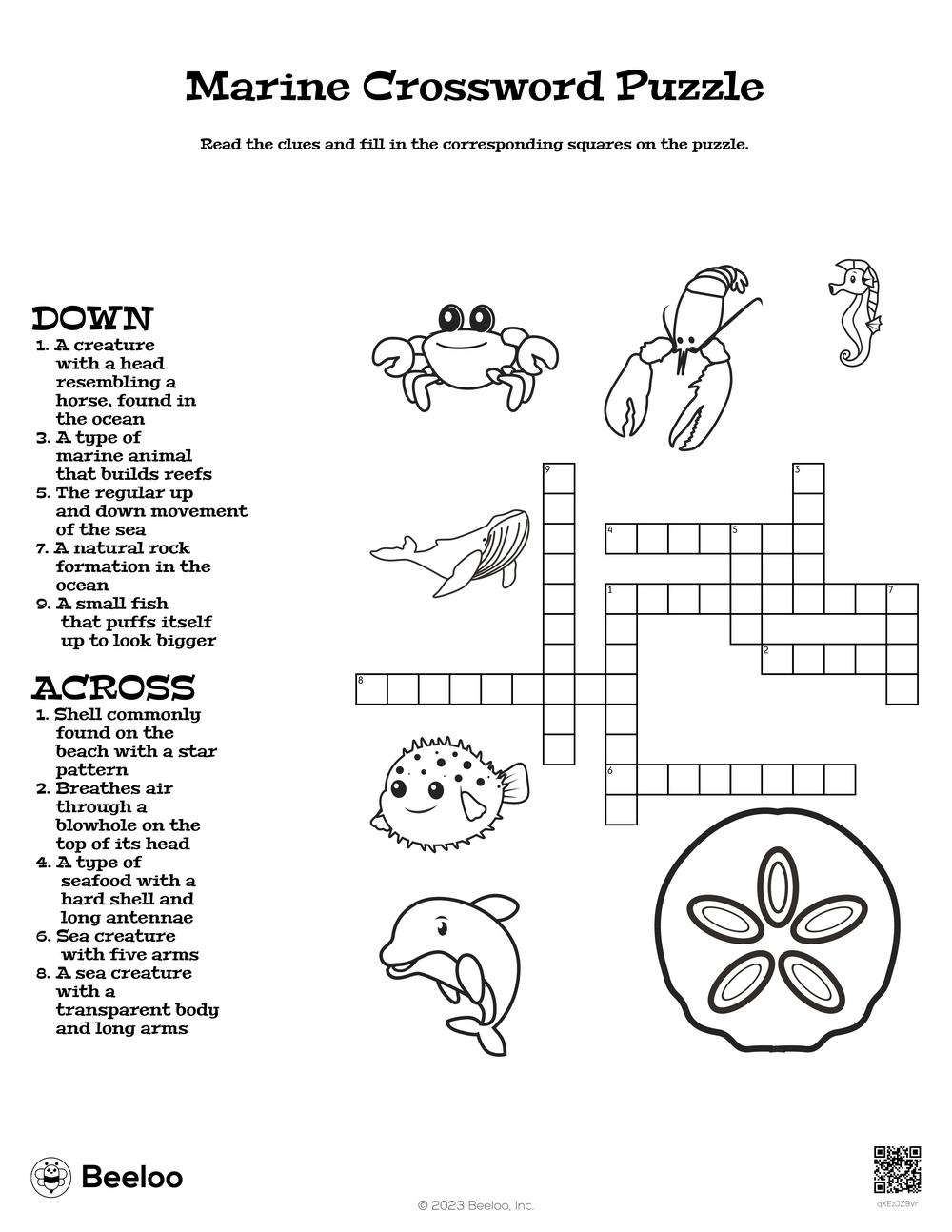 World Oceans Day Activity Under The Sea Crossword Puz Vrogue co