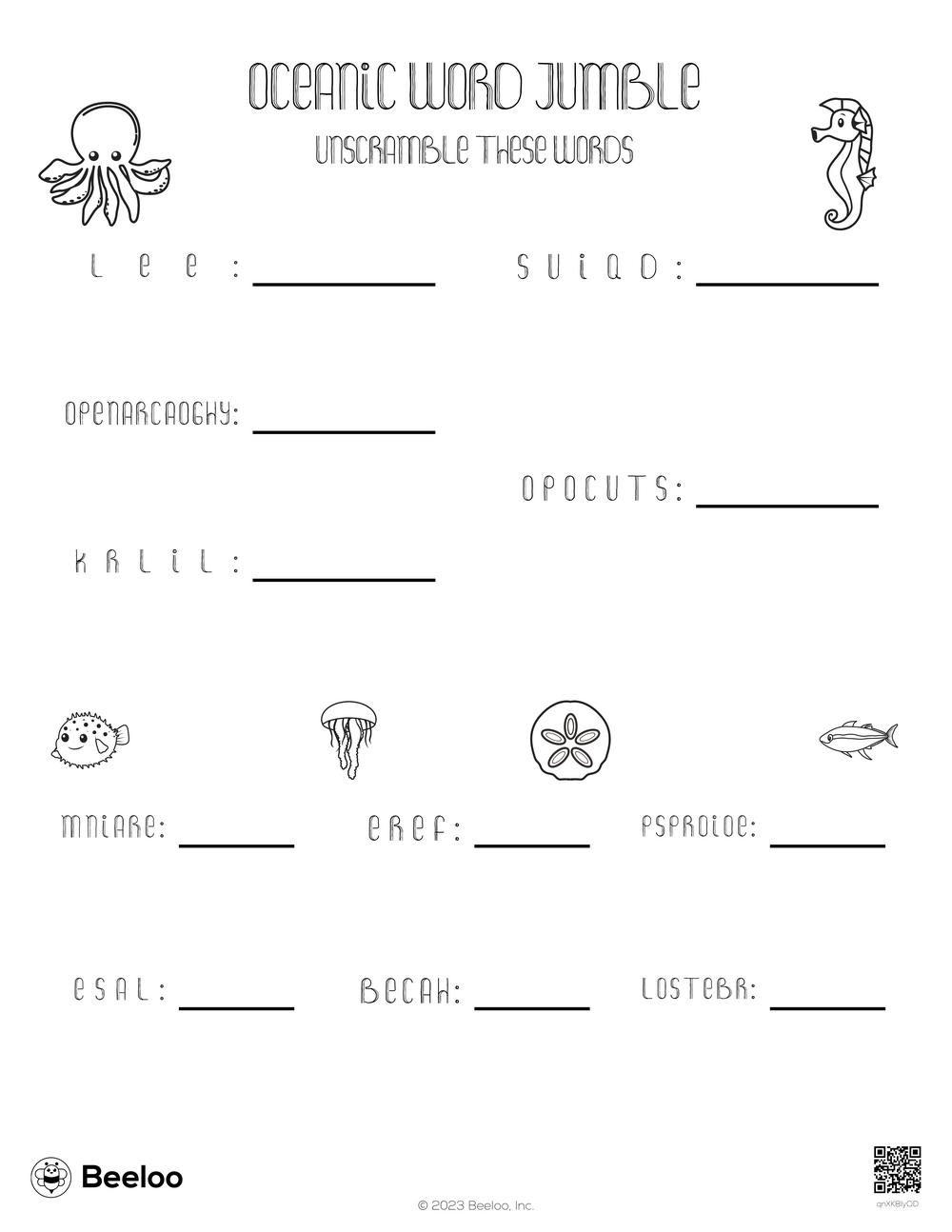 Oceanic Word Jumble Beeloo Printable Crafts For Kids qnXK8lyQD Oceanic Word Jumble Beeloo Printable Crafts For Kids qnXK8lyQD