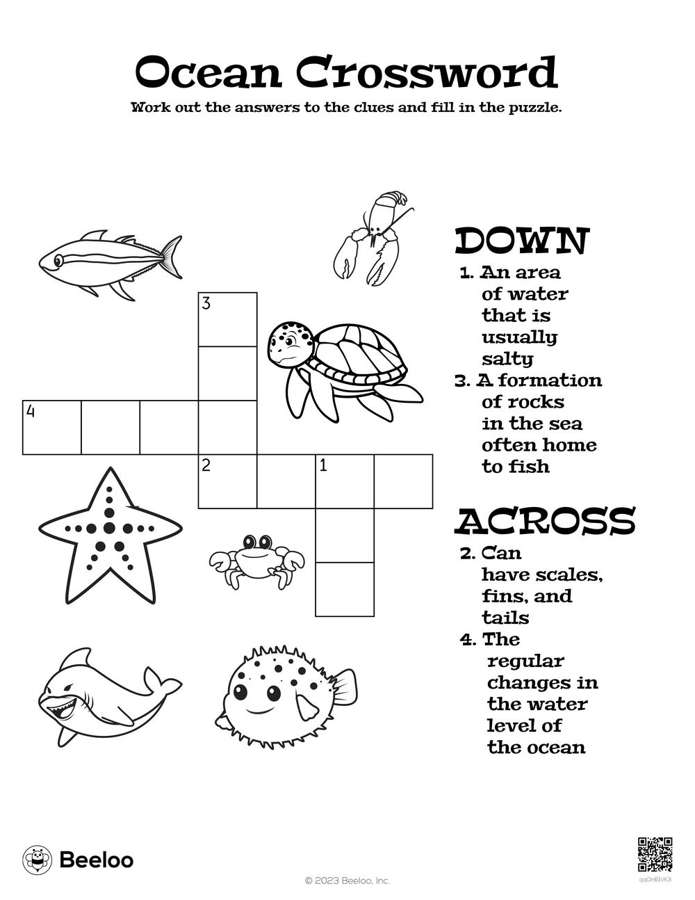 7 Best Photos Of Ocean Crossword Puzzle Printable Goo Vrogue co