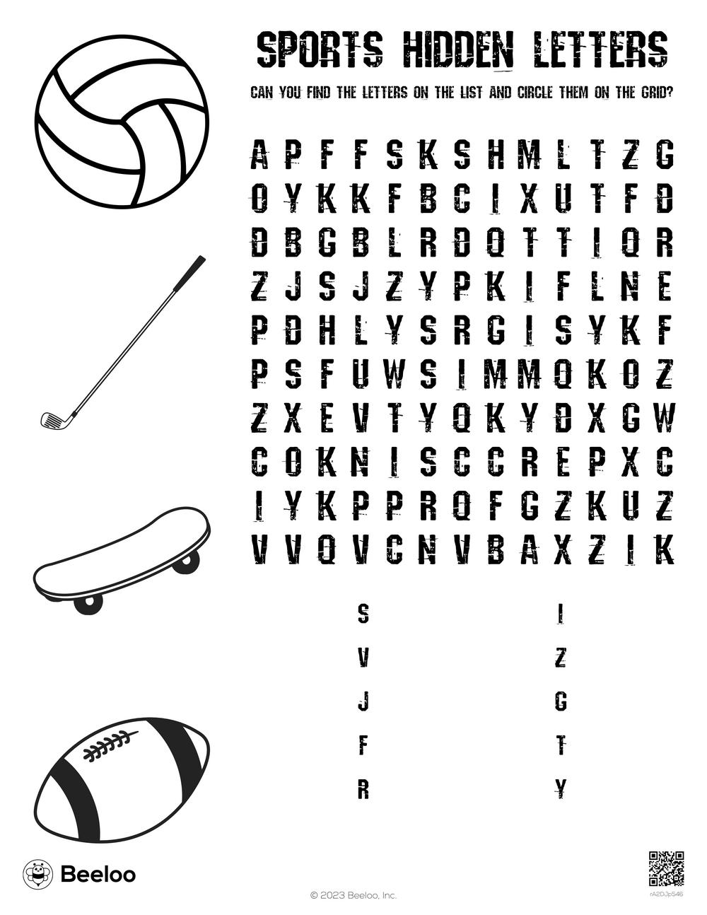 Sports Letters Beeloo Printable Crafts For Kids rA2DJp546 