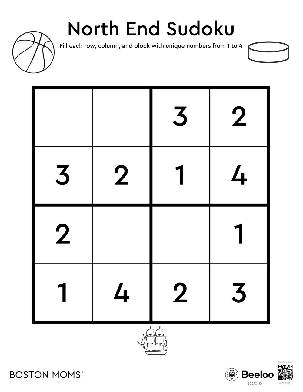 North End Sudoku Beeloo Printable Crafts And Activities For Kids