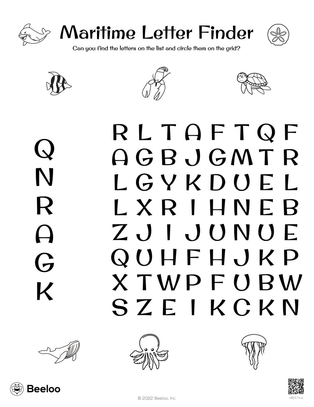 Maritime Letter Finder Beeloo Printable Crafts For Kids w8jQL7vvw 