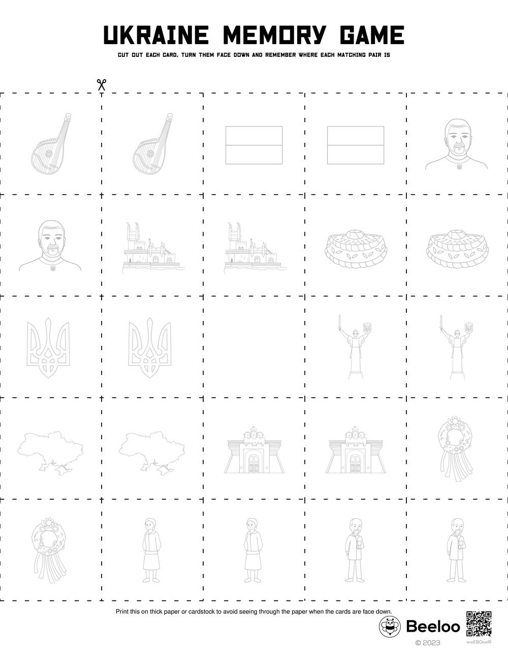 Ukraine Memory Game Beeloo Printable Crafts And Activities For Kids Ukraine Memory Game Beeloo Printable Crafts And Activities For Kids