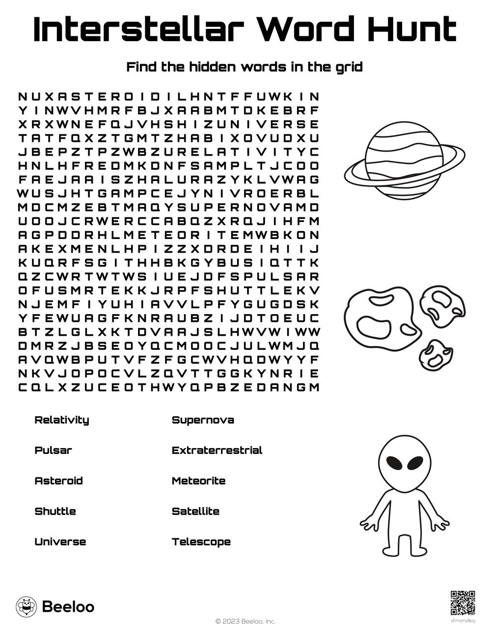 Space themed Word Searches Beeloo Printables Space themed Word Searches Beeloo Printables